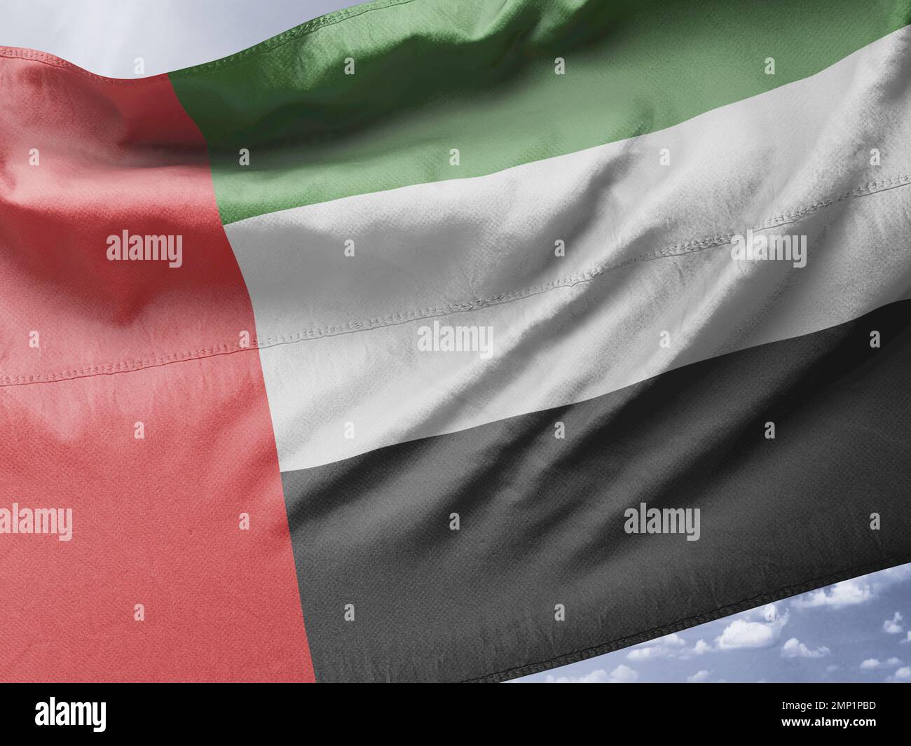 United Arab Emirates, arab fabric flag, realistic, waving Stock Photo ...