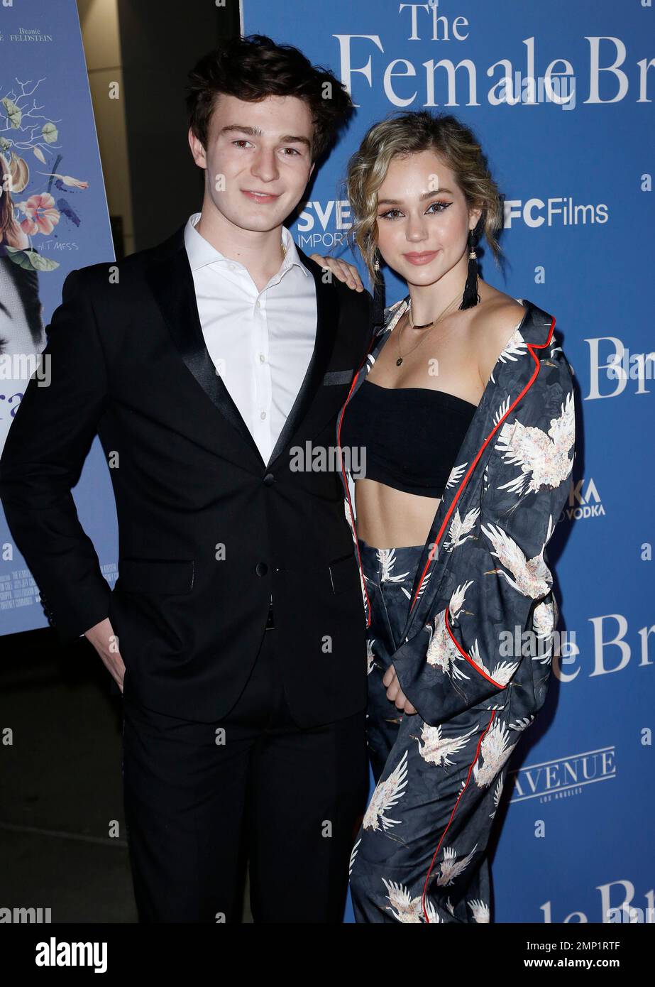 Dylan Summerall, left, and Brec Bassinger arrive at the Los Angeles ...