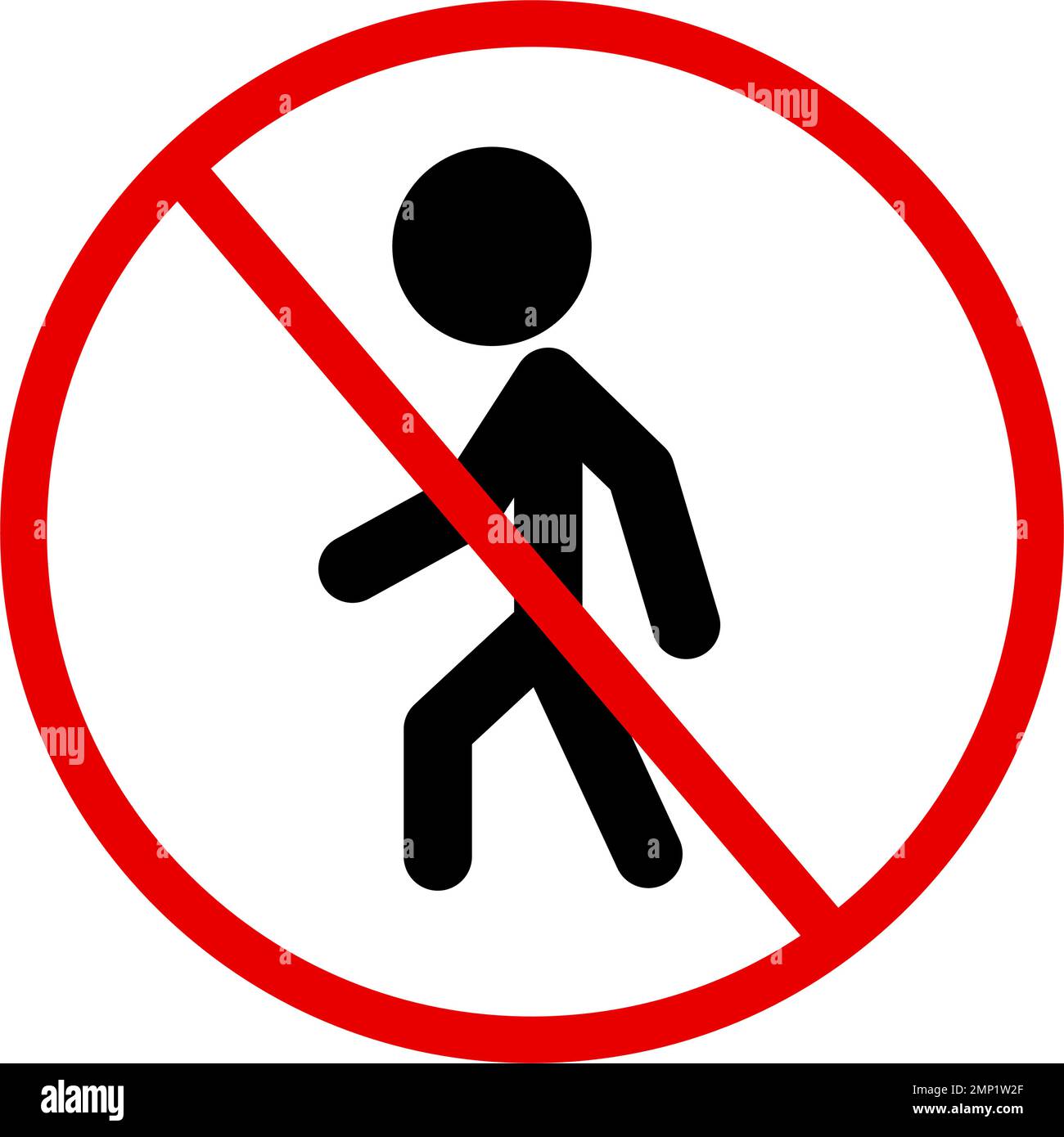 No Entry. Person silhouette and prohibition icon. Editable vector Stock ...
