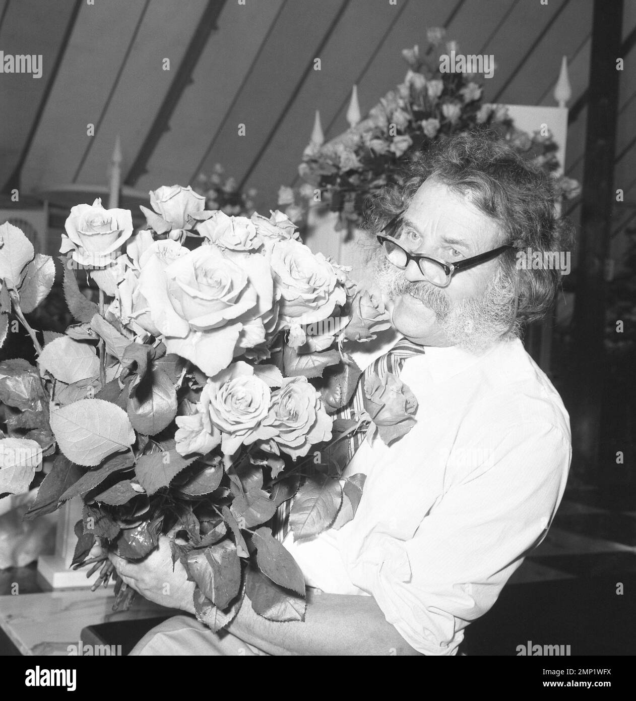 Rose grower Harry Wheatcroft, of Nottingham, shows his new large cerise ...