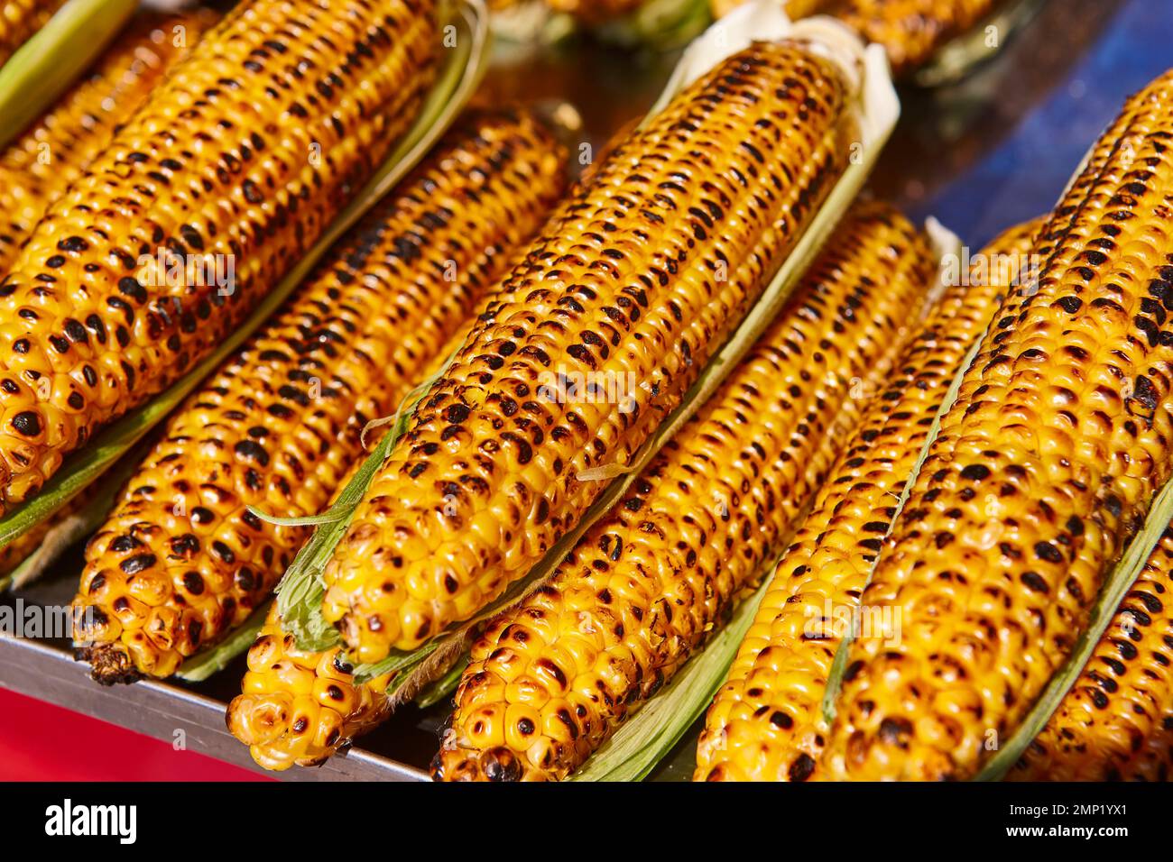 Traditional street food in Turkey. Roosted corn. Tasty cuisine Stock ...