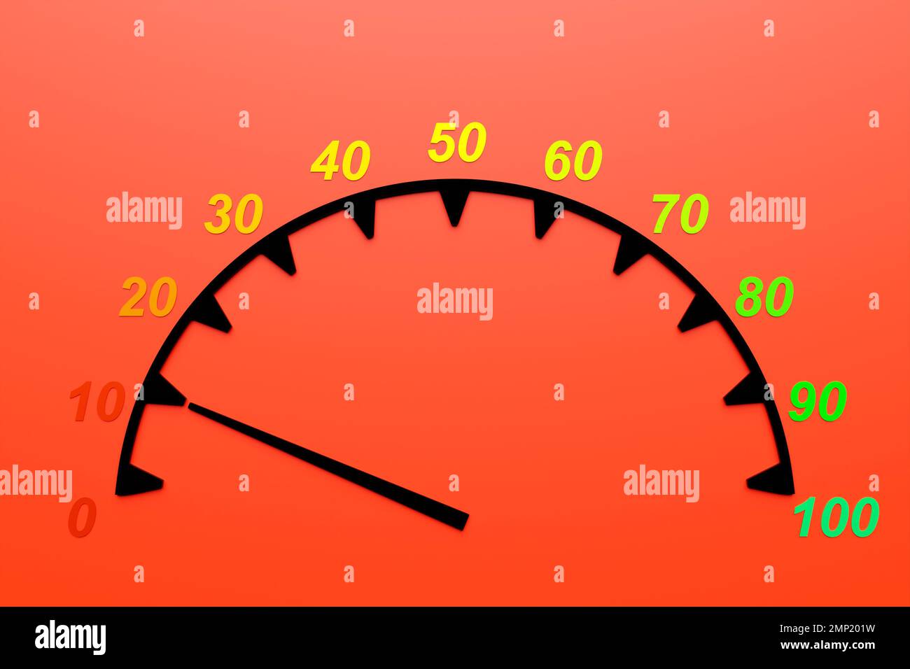 3d illustration of speed measuring speed icon. Black speedometer icon ...