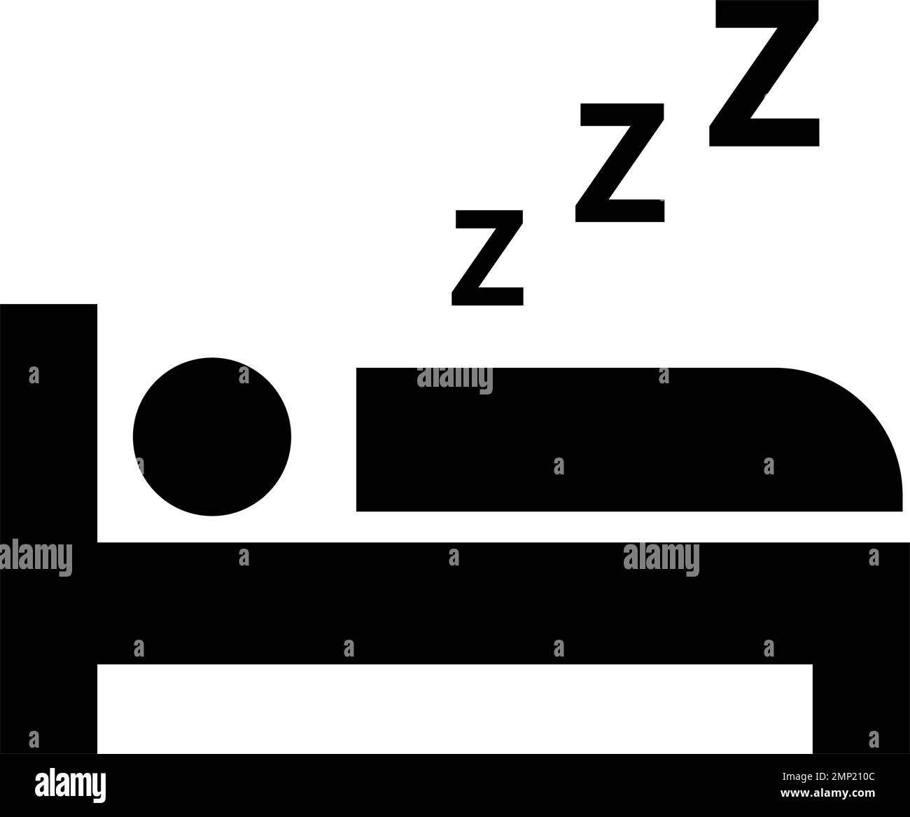 Sleeping person, bed and zzz silhouette icon. Editable vector Stock Vector Image & Art - Alamy