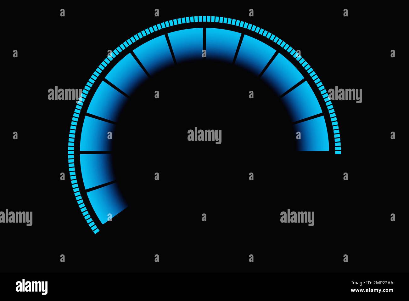 3d illustration blue round control panel icon. High risk concept on ...