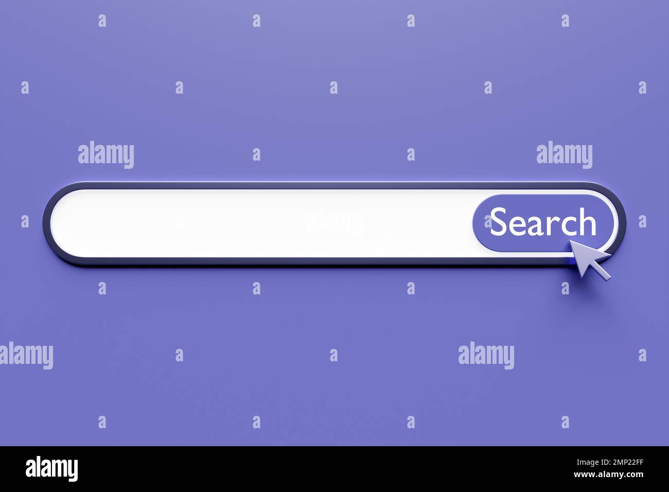 3D illustration, Search bar design element on a purple background ...