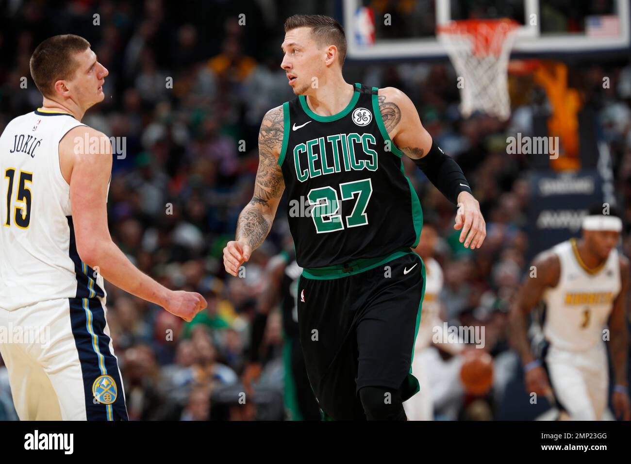 Boston Celtics forward Daniel Theis (27) in the first half of an NBA ...