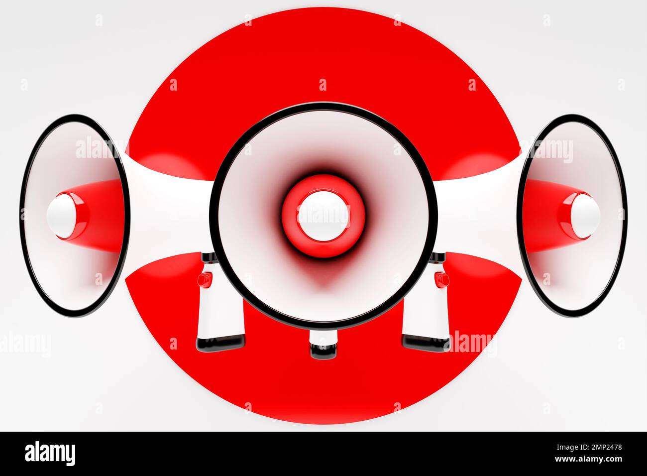 Megaphone speaker or megaphone loudspeaker, realistic 3d illustration ...