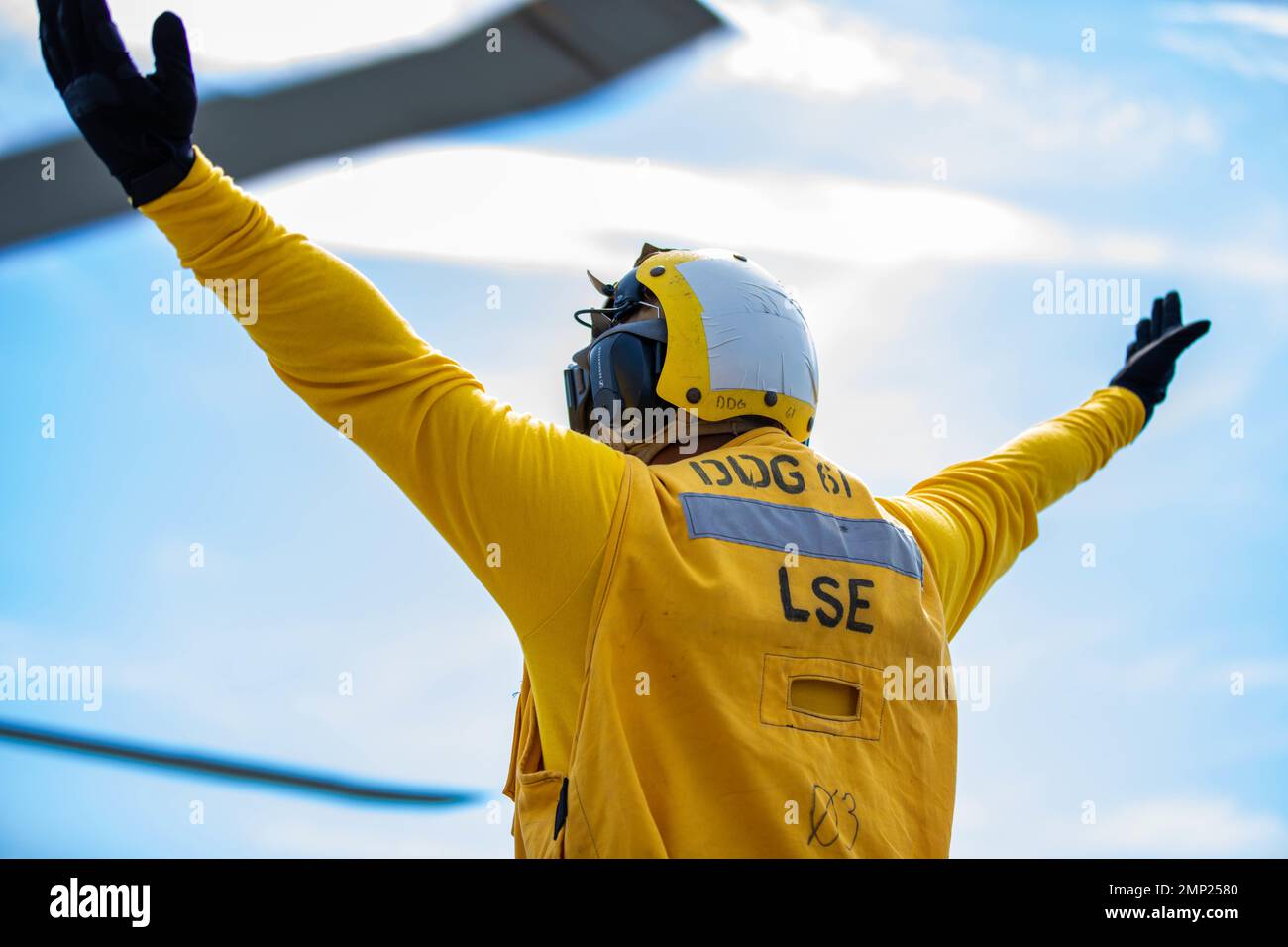 Boatswain’s Mate 3rd Class Elvin Rivera Perez, assigned to the Arleigh ...