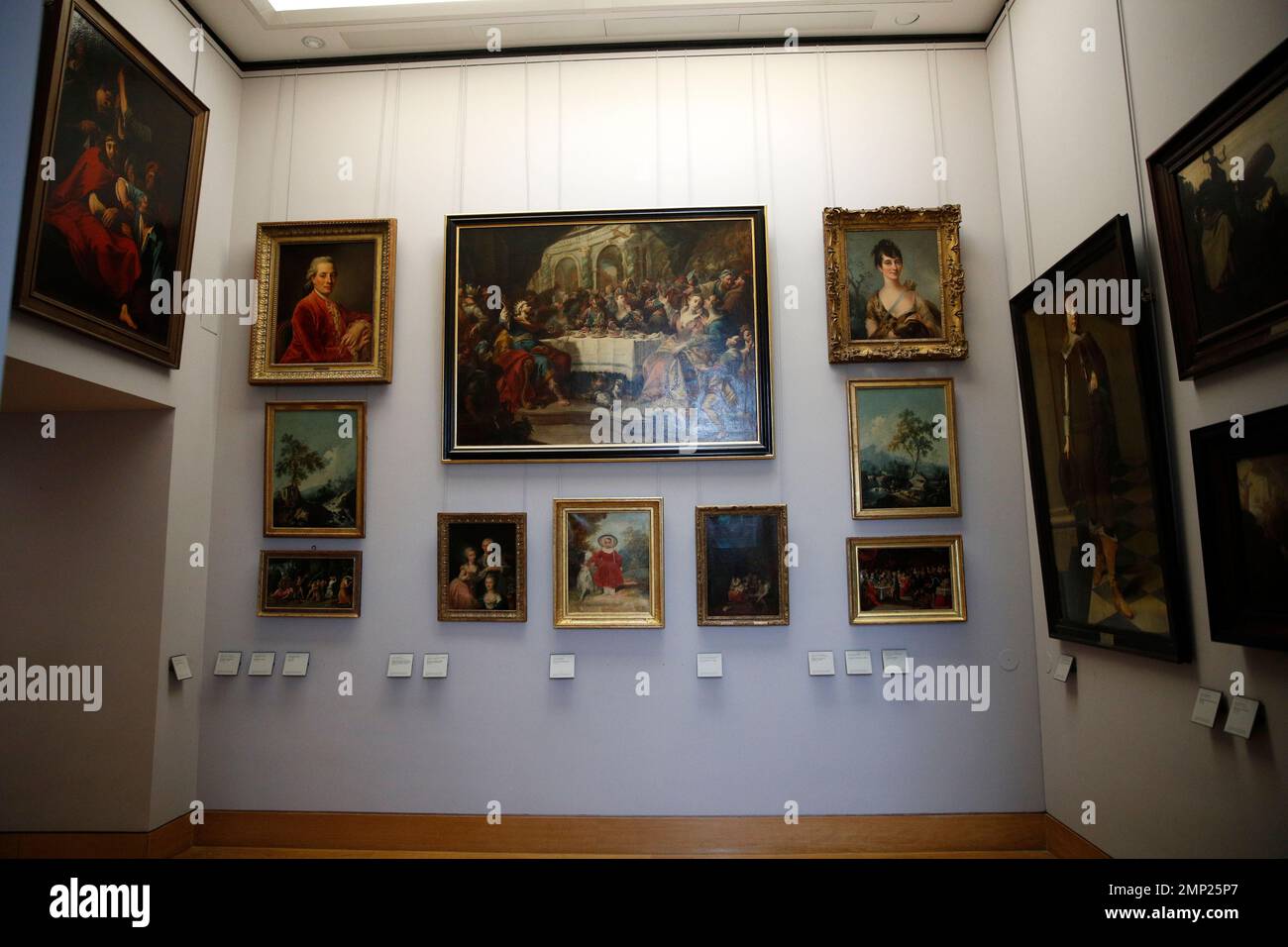 Paintings looted by Nazis during World War II, are on display at the ...