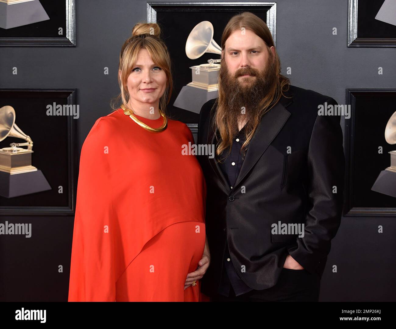 Chris Stapleton and wife Morgane Stapleton arrive at the 60th annual ...