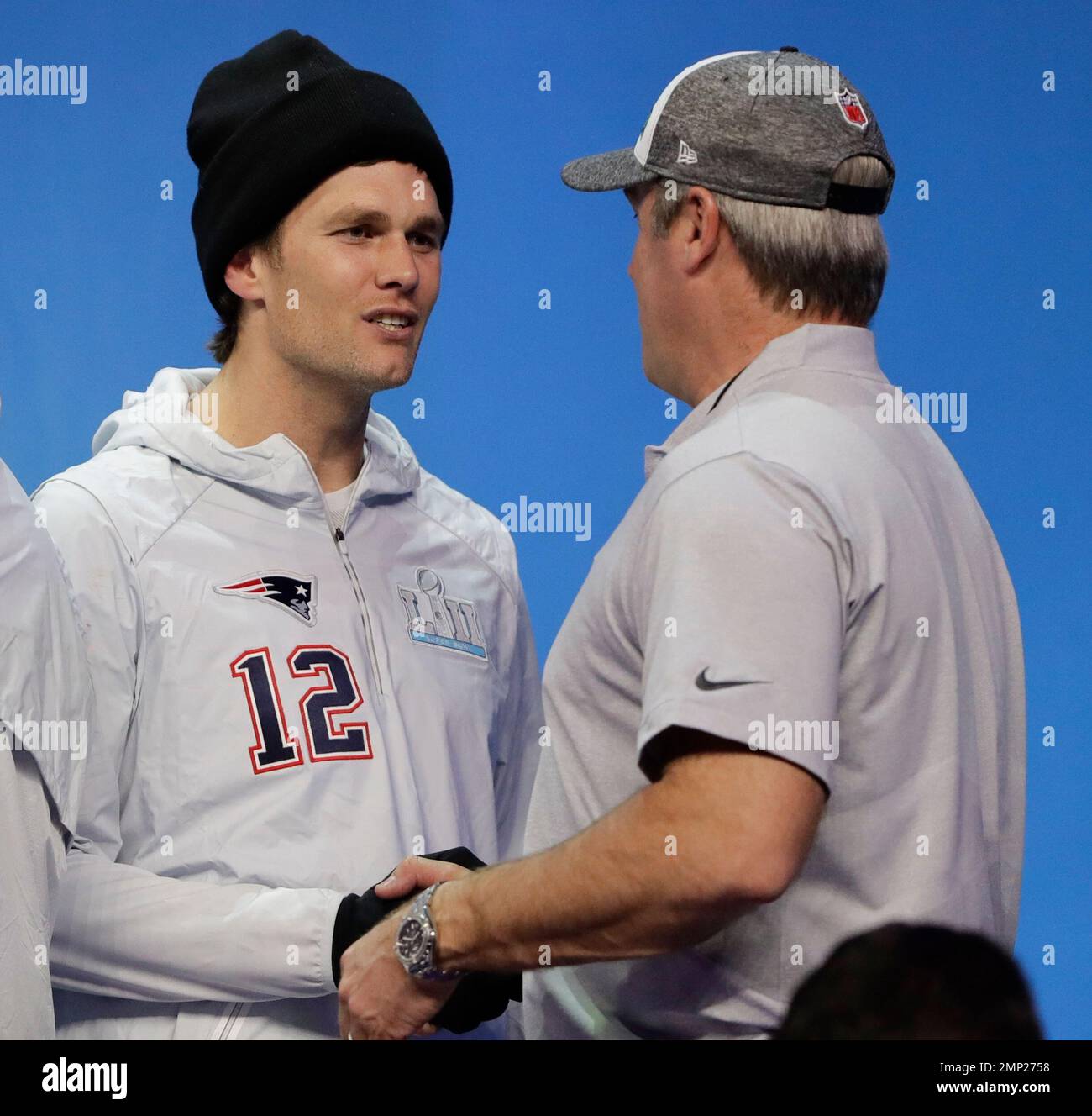 New England Patriots' Tom Brady and Philadelphia Eagles head coach Doug ...