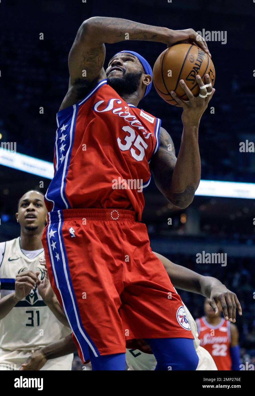 Philadelphia 76ers' Trevor Booker prepares to shoot against the ...