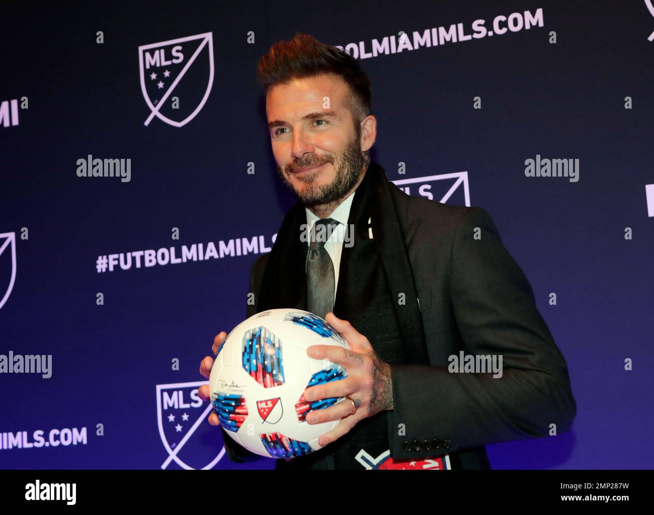 David Beckham poses for a photo at an event where it was announced that ...