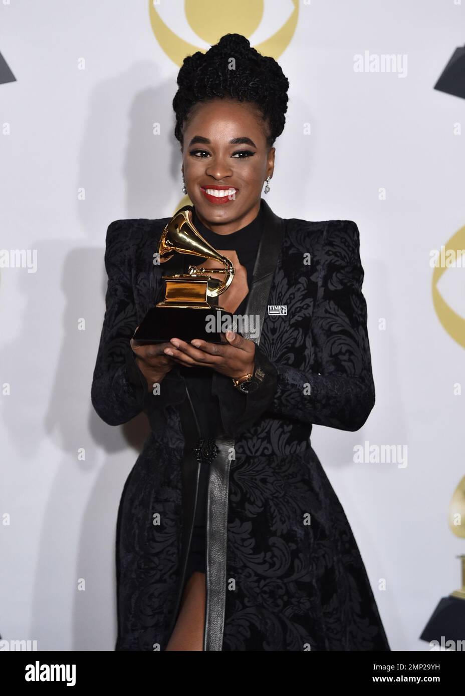 Kristolyn Lloyd poses with the best musical theater album award for ...