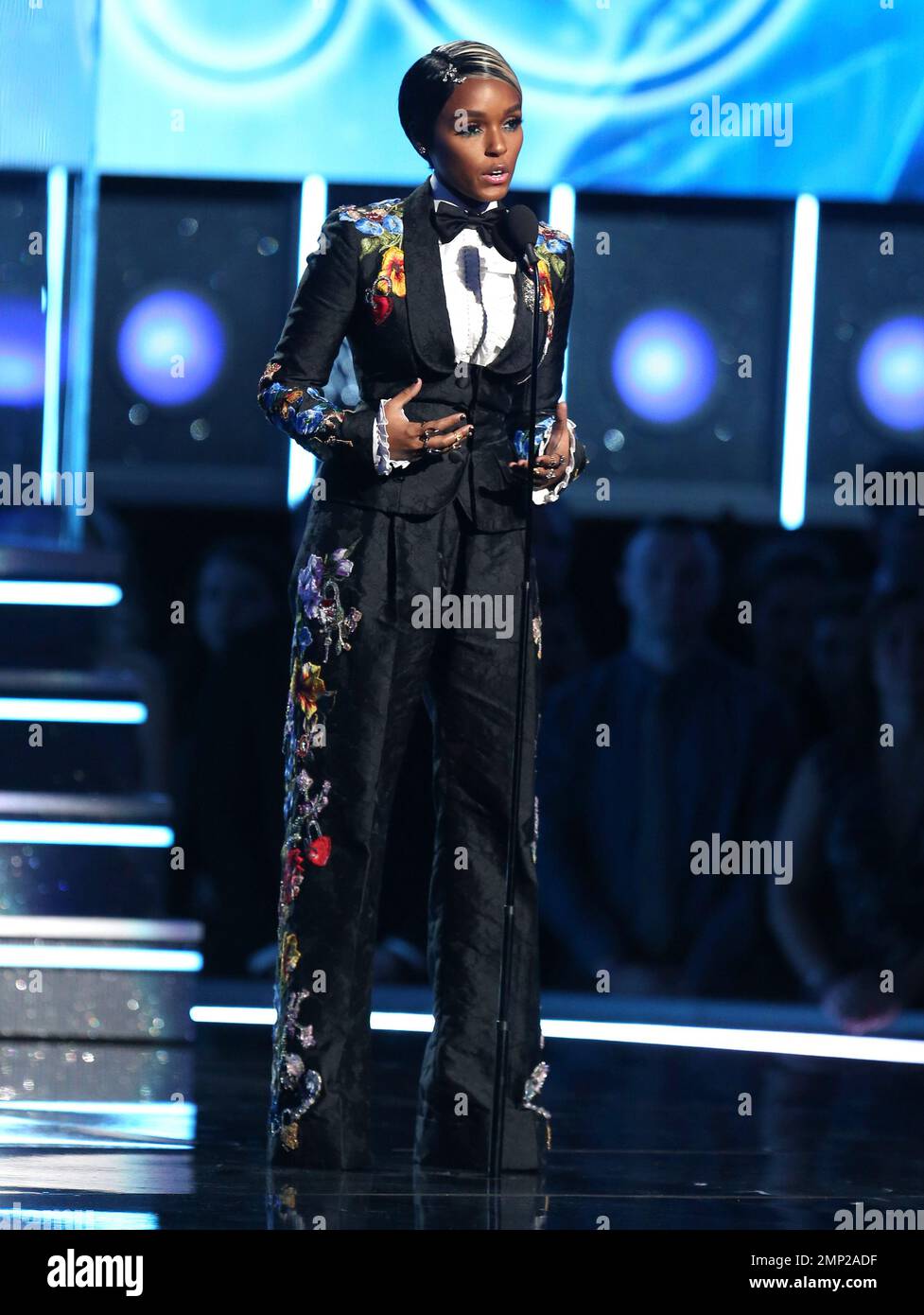 Janelle Monae introduces a performance by Kesha at the 60th annual ...
