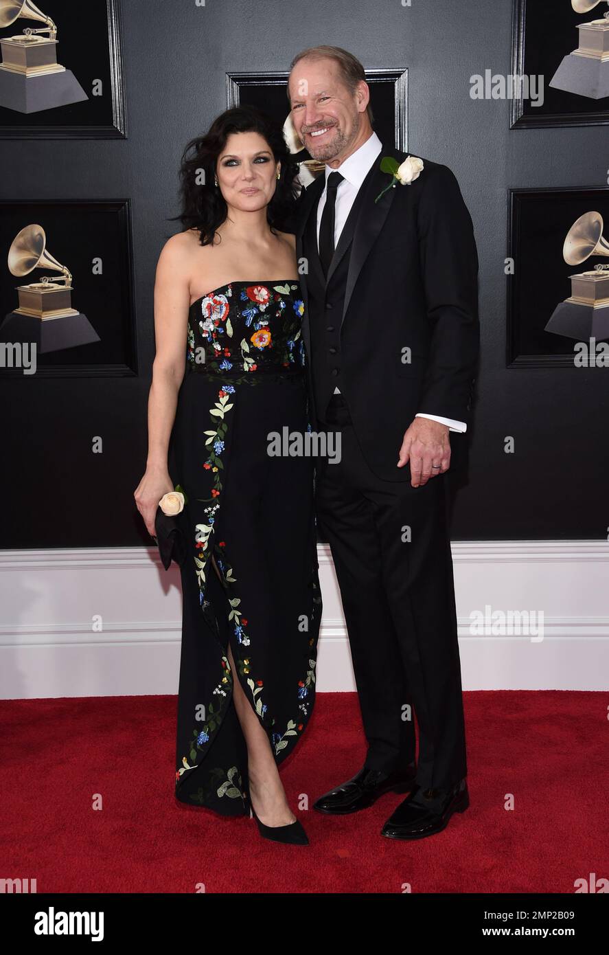 Queen V, left, and Bill Cowher arrive at the 60th annual Grammy Awards at Madison Square Garden ...