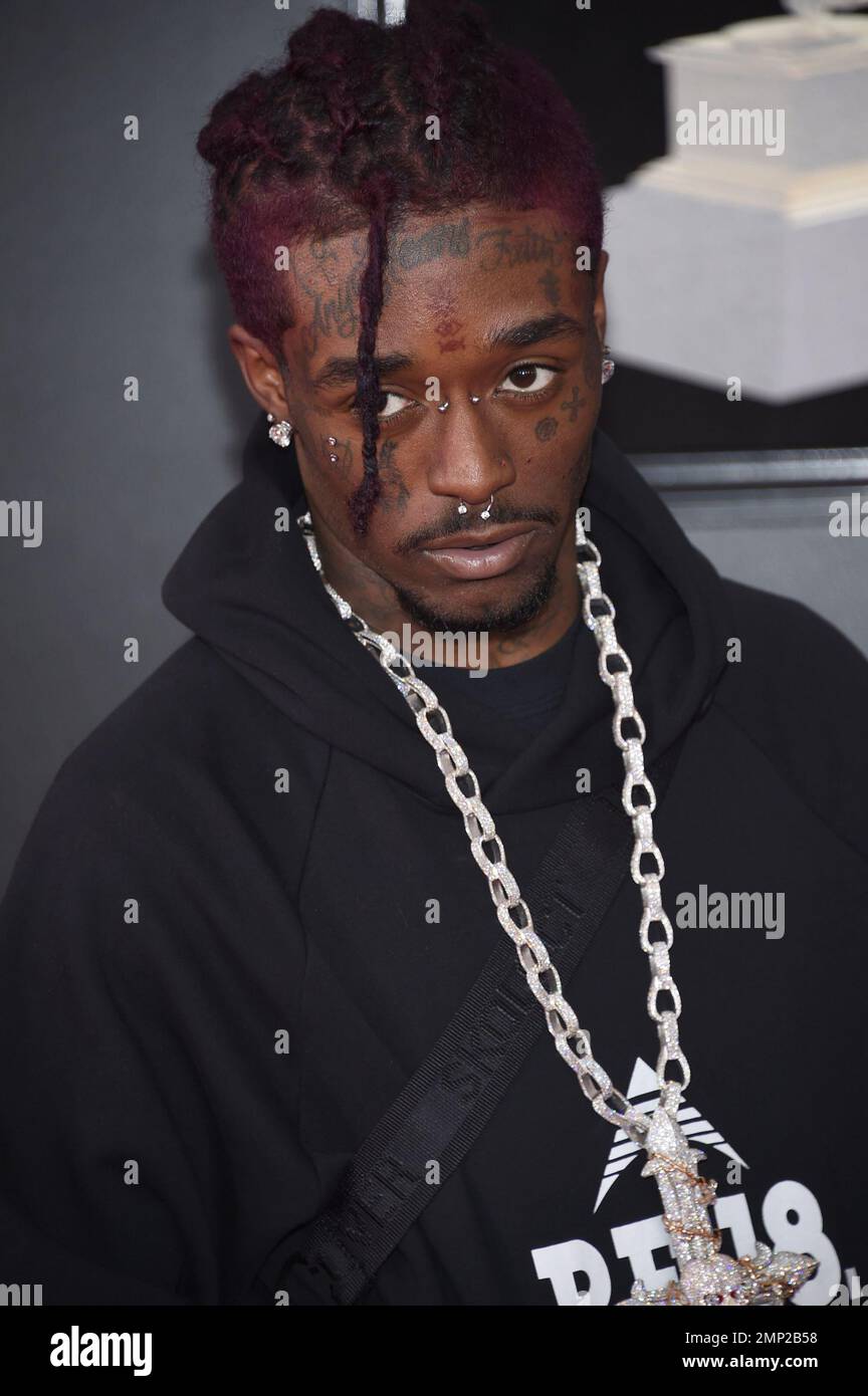 Lil Uzi Vert arrives at the 60th annual Grammy Awards at Madison Square ...