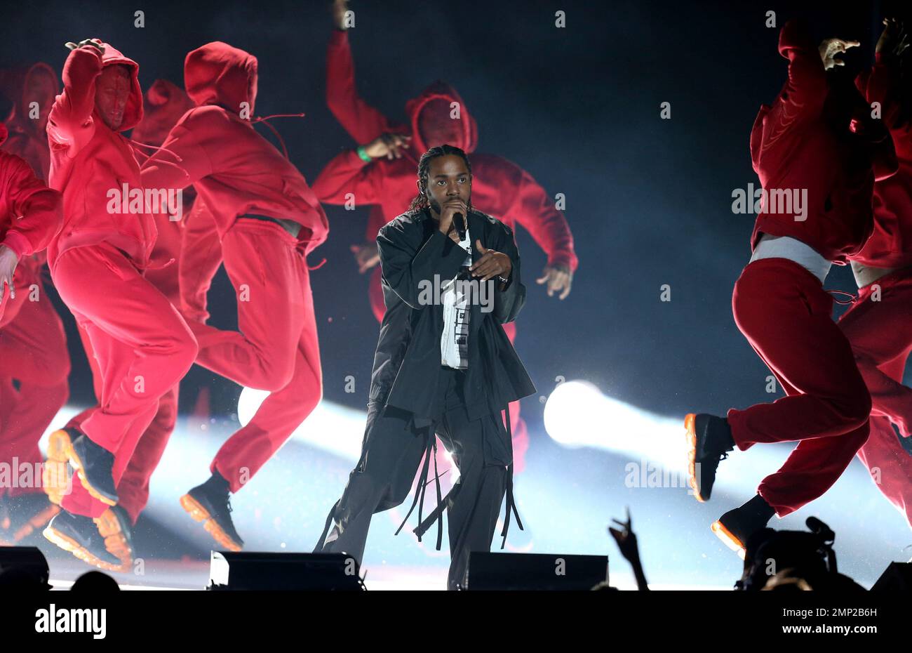 Kendrick Lamar performs onstage at the 60th annual Grammy Awards at ...