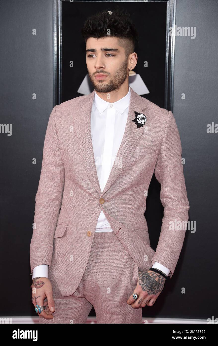 Zayne Malik arrives at the 60th annual Grammy Awards at Madison Square ...