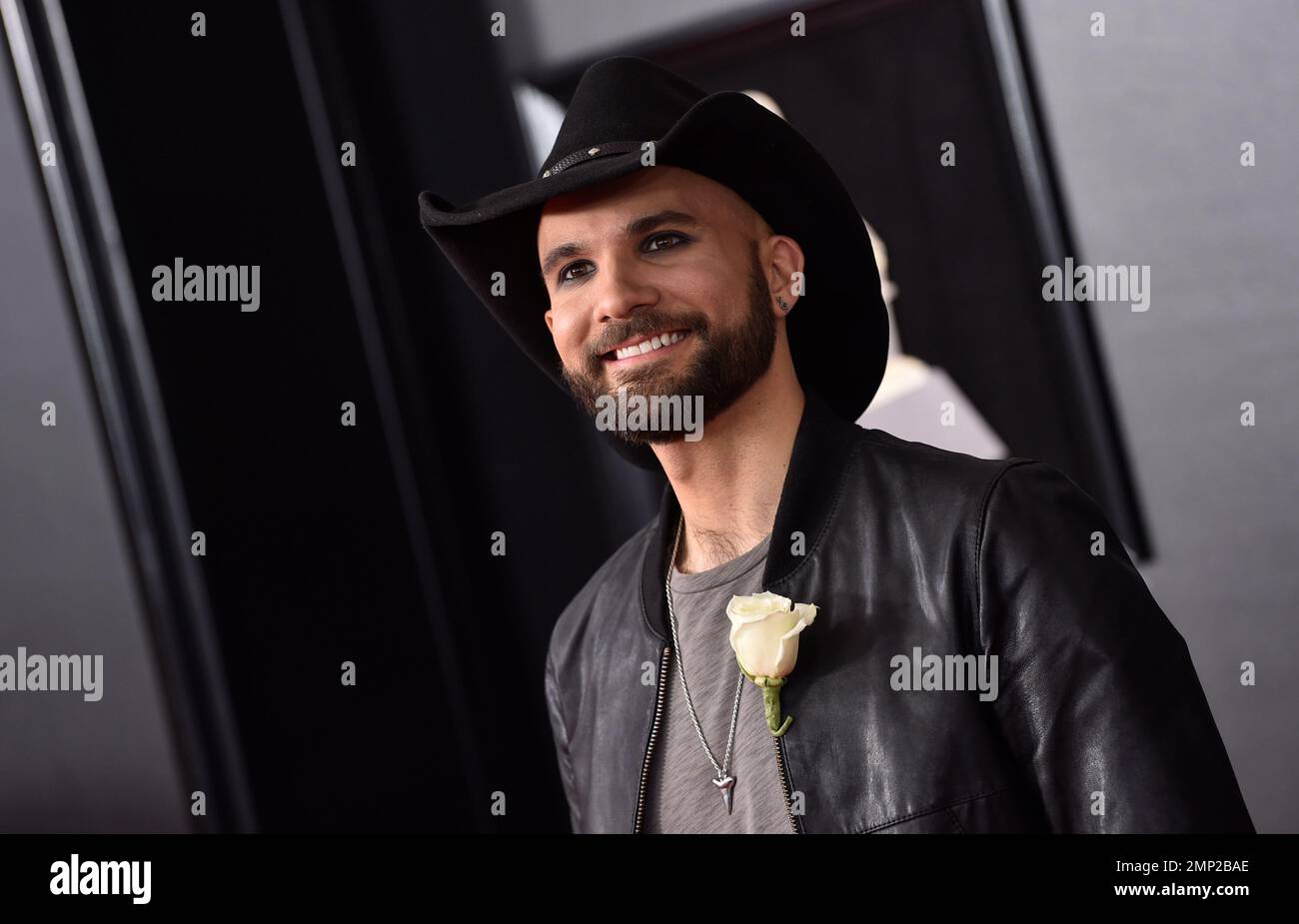Joe Taylor arrives at the 60th annual Grammy Awards at Madison Square ...
