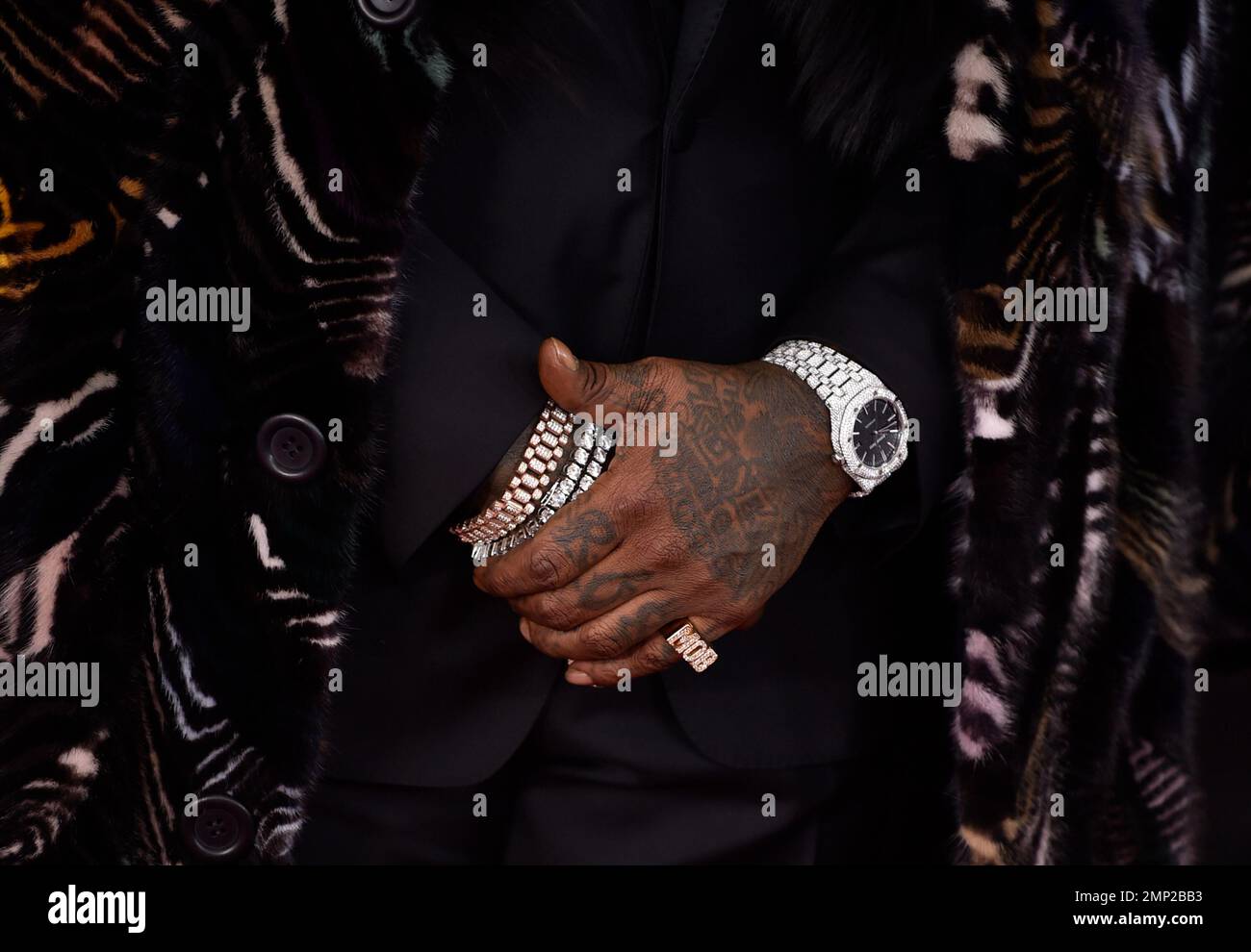 Rick Ross arrives at the 60th annual Grammy Awards at Madison Square ...