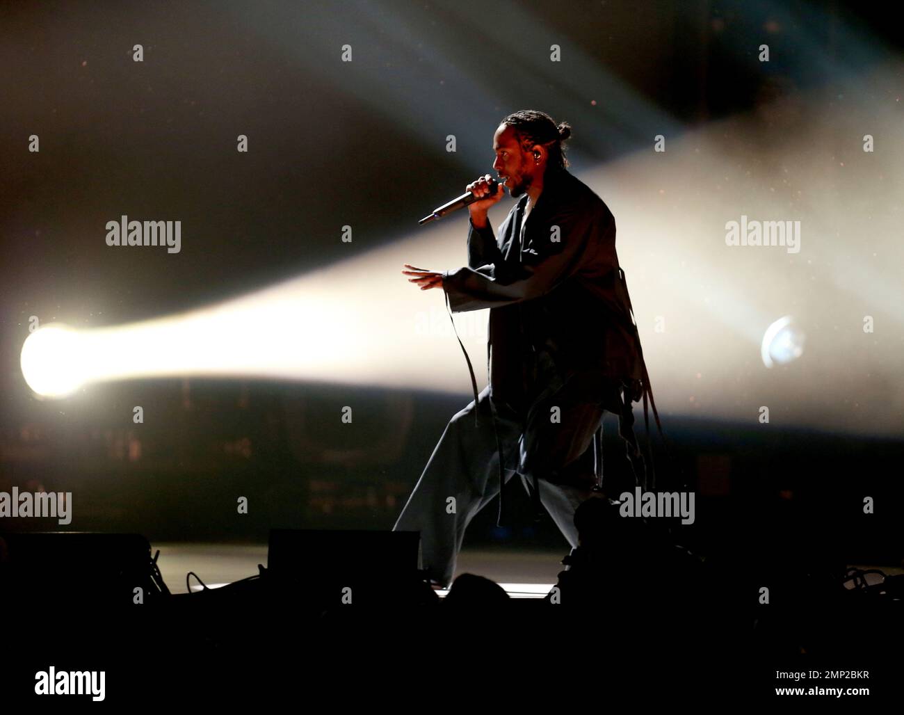 Kendrick Lamar performs onstage at the 60th annual Grammy Awards at ...