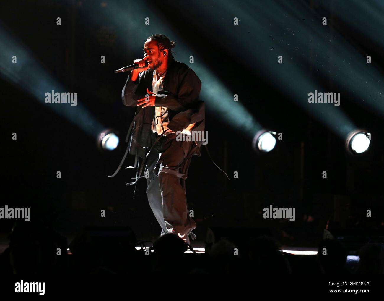 Kendrick Lamar performs at the 60th annual Grammy Awards at Madison ...