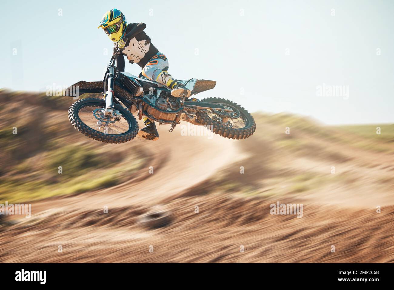 Bike, motorcycle and offroad sports with motion blur, speed challenge ...