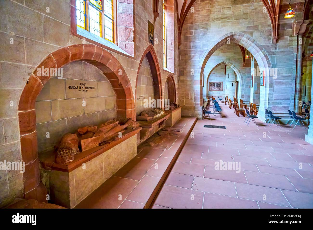 BASEL, SWITZERLAND - APRIL 1, 2022: The tombstones with sculptureds ...
