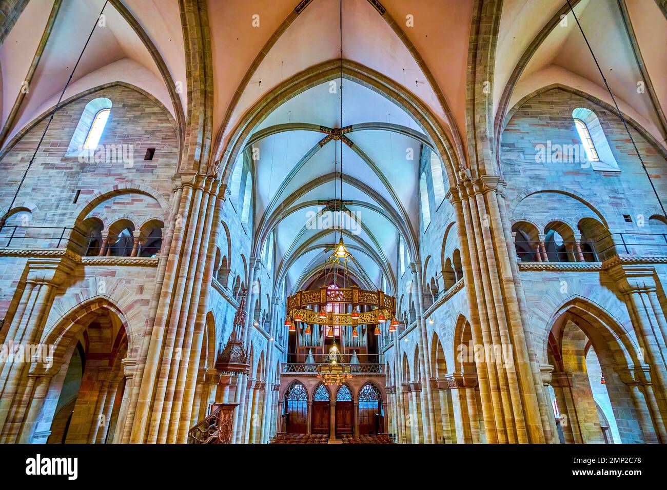 BASEL, SWITZERLAND - APRIL 1, 2022: The Prayer hall of Basel Minster ...