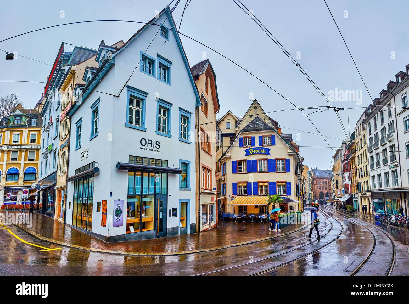 BASEL, SWITZERLAND - APRIL 1, 2022: Panorama of the cityscape on old ...