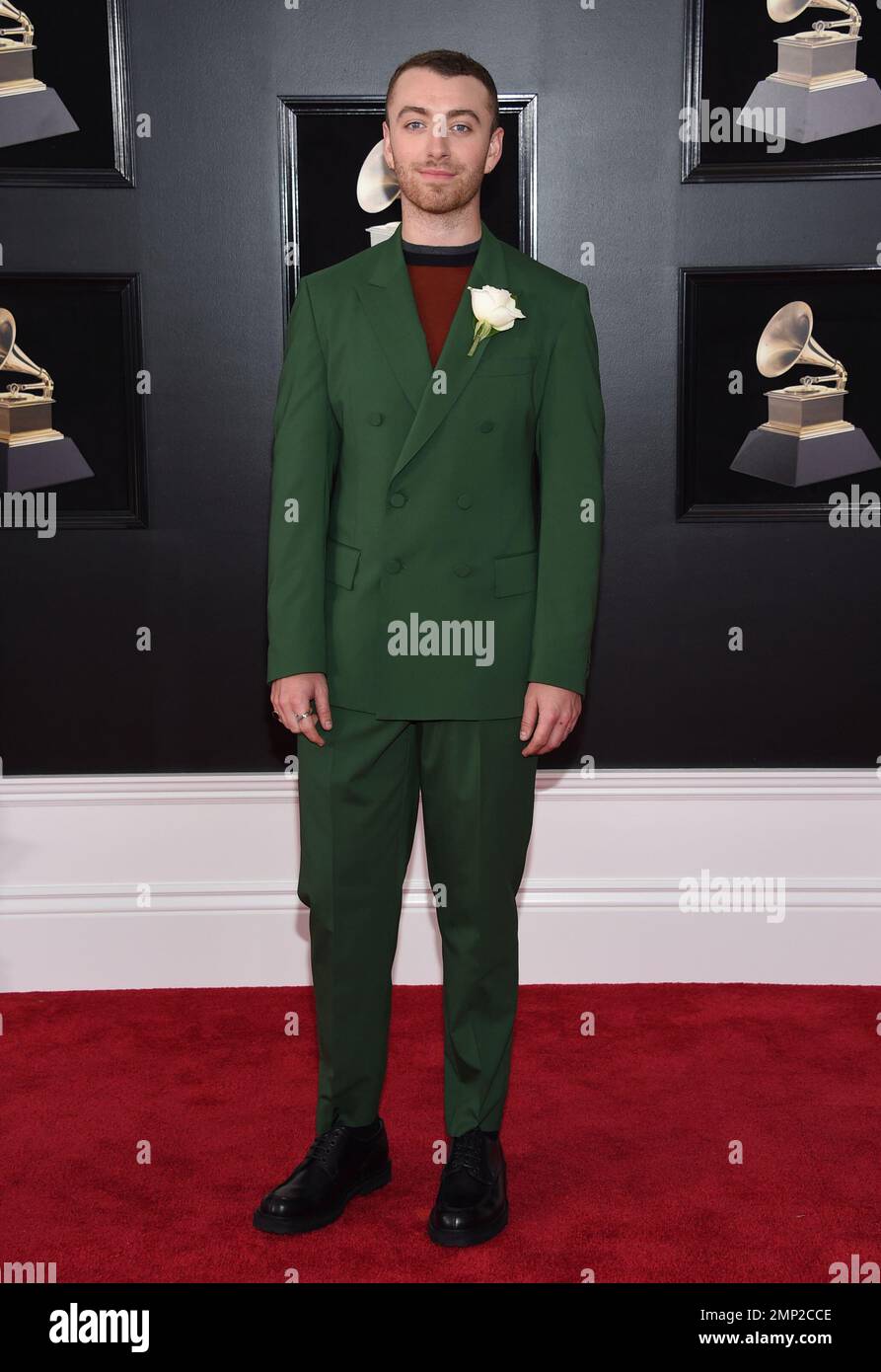 Sam Smith arrives at the 60th annual Grammy Awards at Madison Square ...