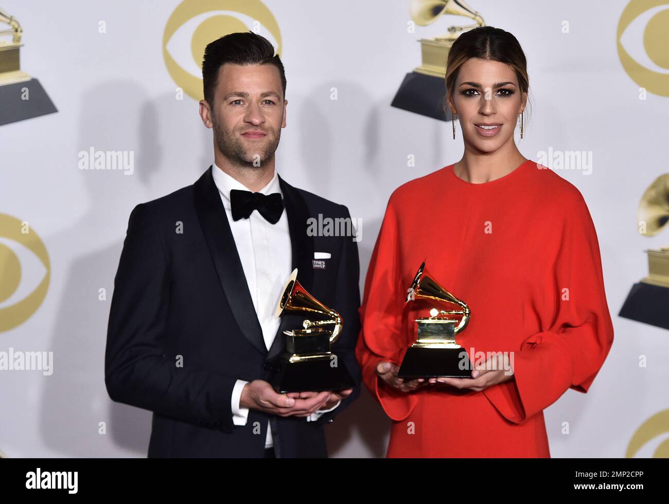 Ben Fielding, left, and Brooke Ligertwood, of Hillsong Worship, pose in ...