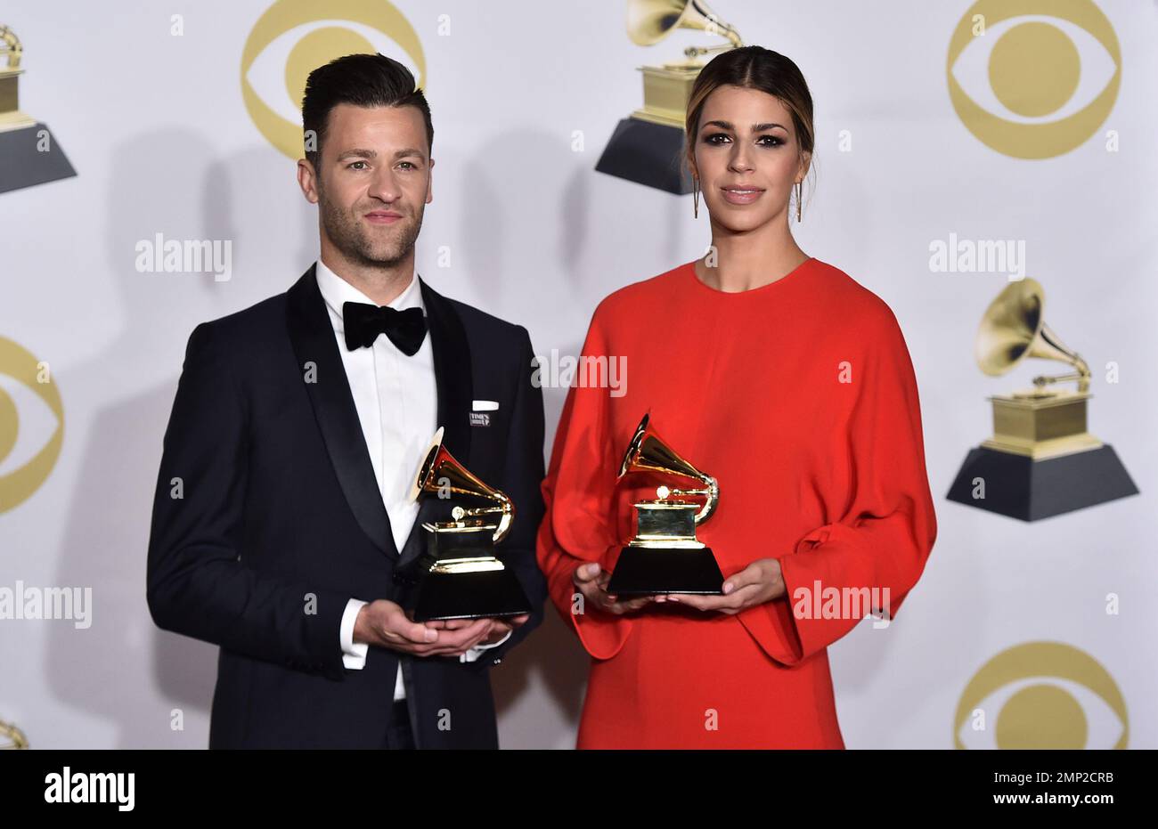 Ben Fielding, left, and Brooke Ligertwood, of Hillsong Worship, pose in ...