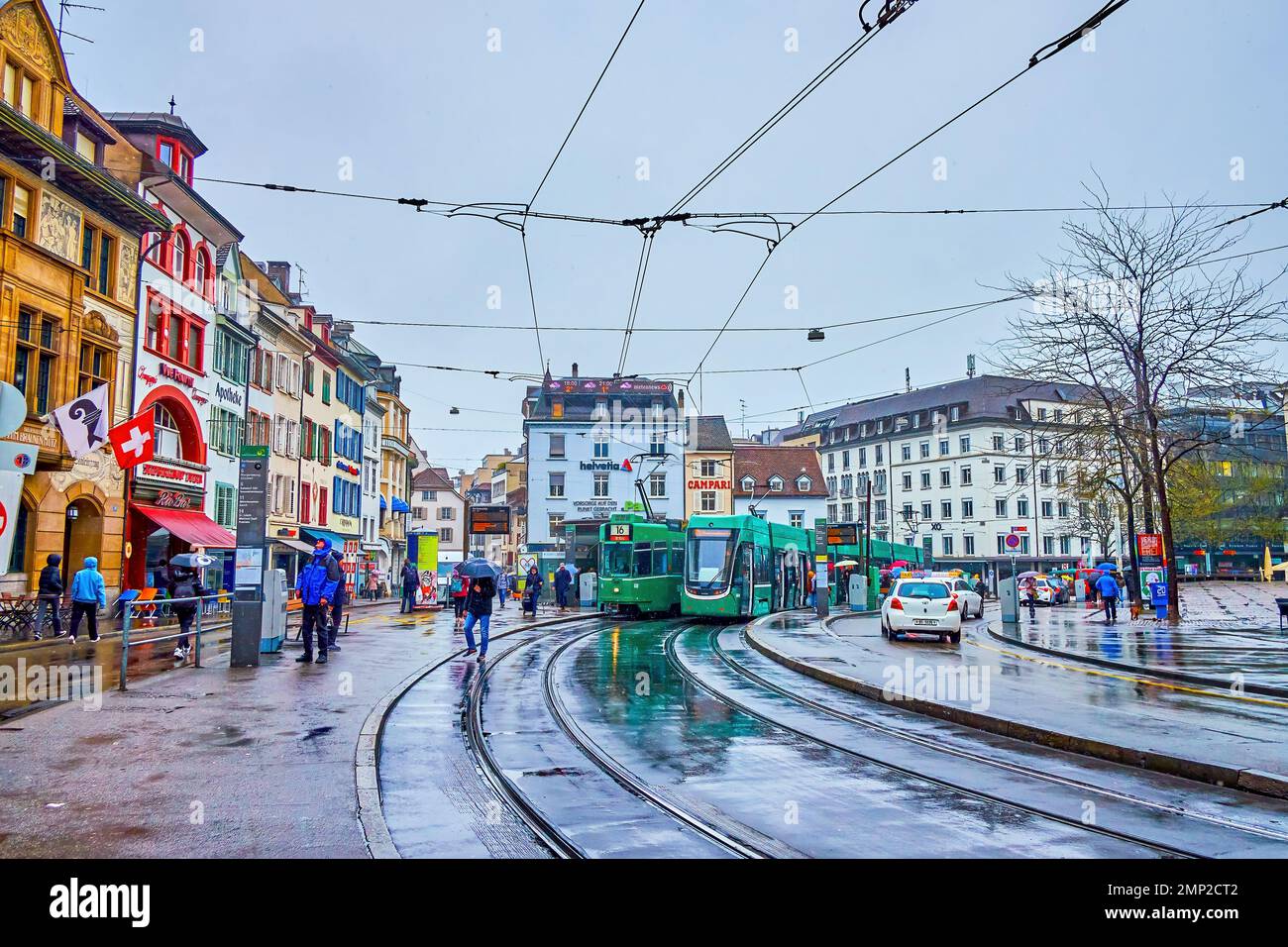 BASEL, SWITZERLAND - APRIL 1, 2022: Cloudy and reiny day on ...