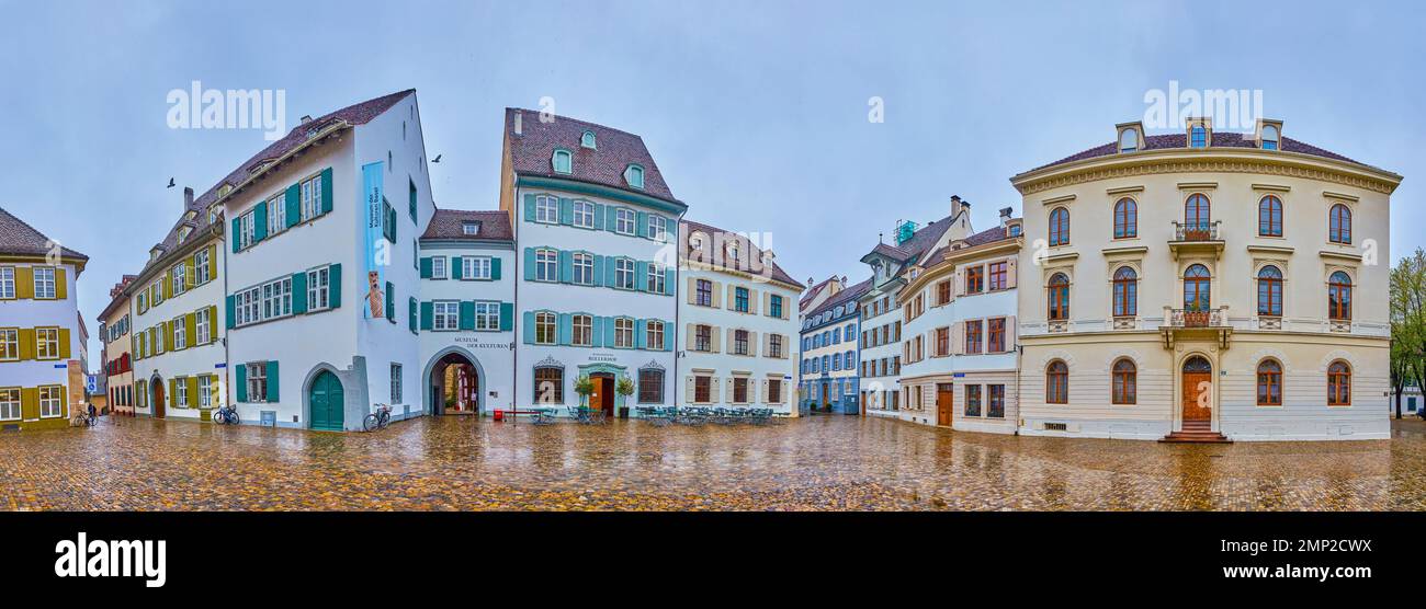 BASEL, SWITZERLAND - APRIL 1, 2022: Panoramic view on historical houses ...