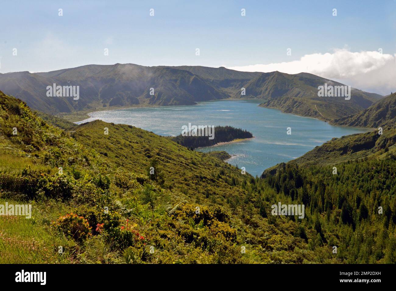 Portugal, Azores Islands, Sao Miguel: Lagoa do Fogo ("Lake of Fire"), a ...
