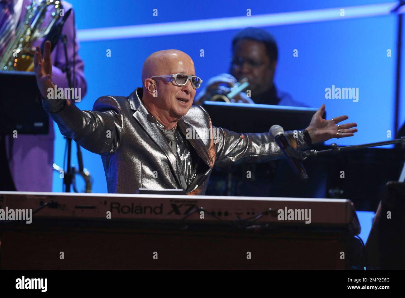Paul Shaffer performs at the 60th annual Grammy Awards at Madison ...