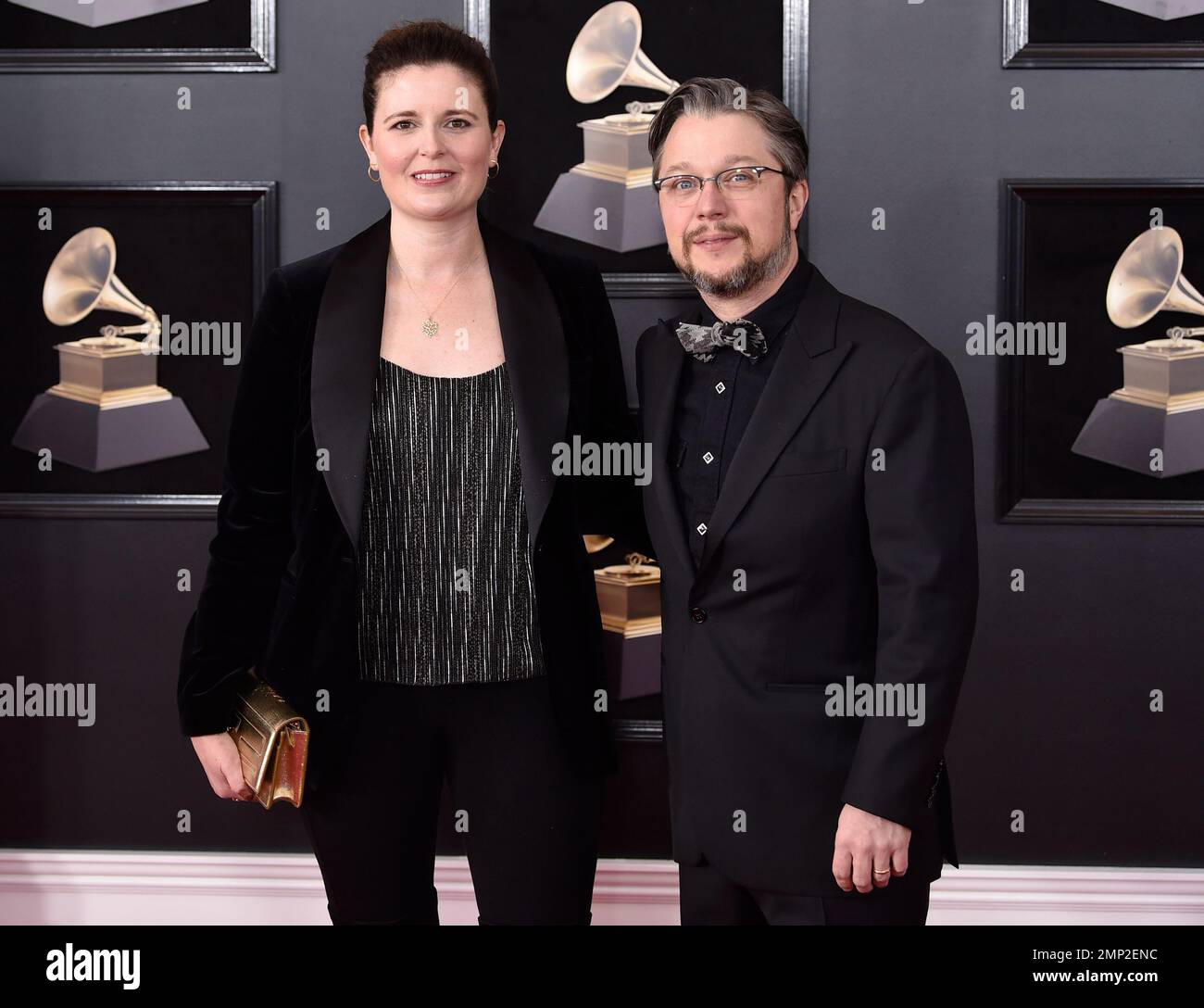 April Ledbetter, left, and Steven Lance Ledbetter arrive at the 60th ...