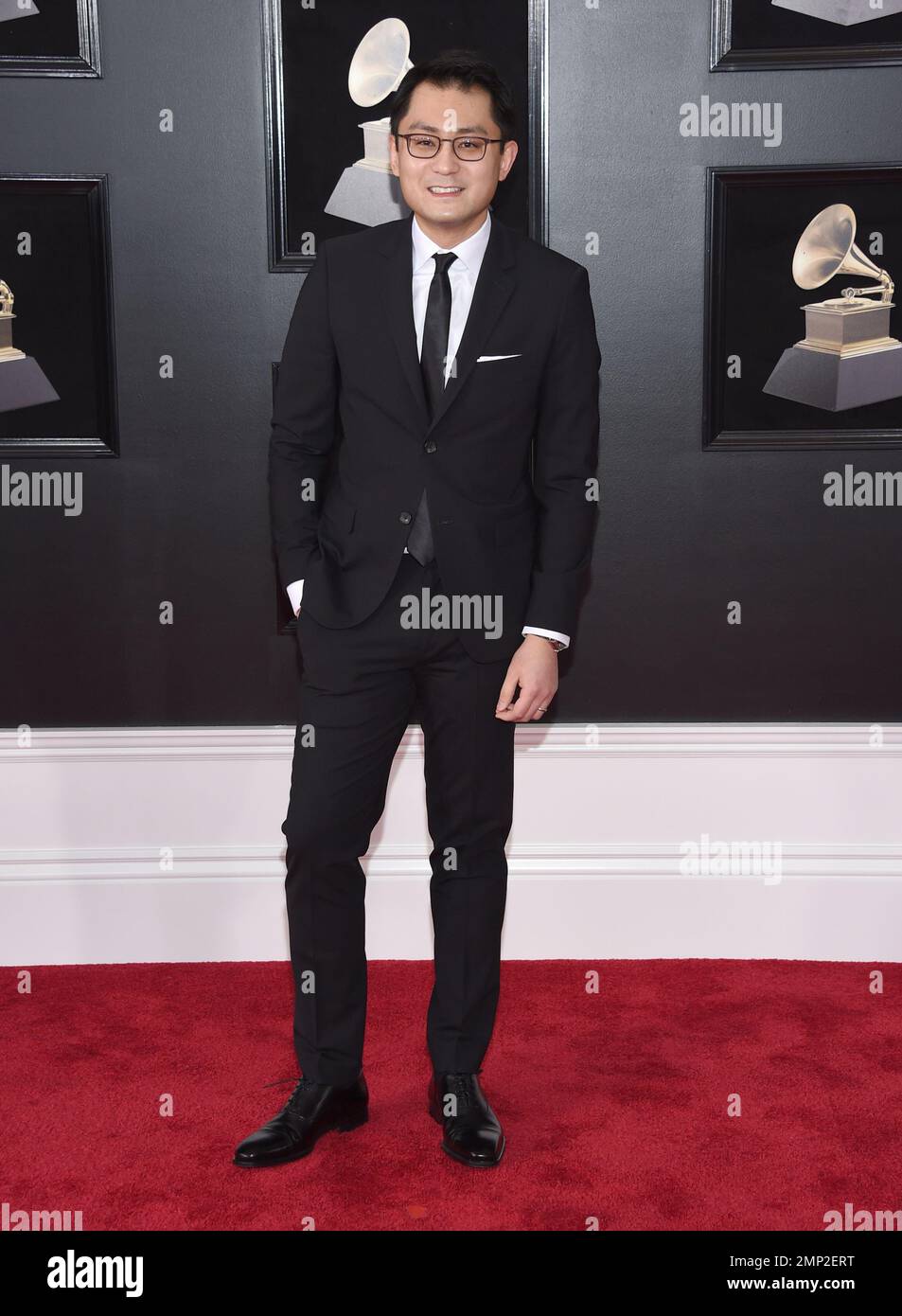 Zhou Tian arrives at the 60th annual Grammy Awards at Madison Square Garden on Sunday, Jan. 28 ...