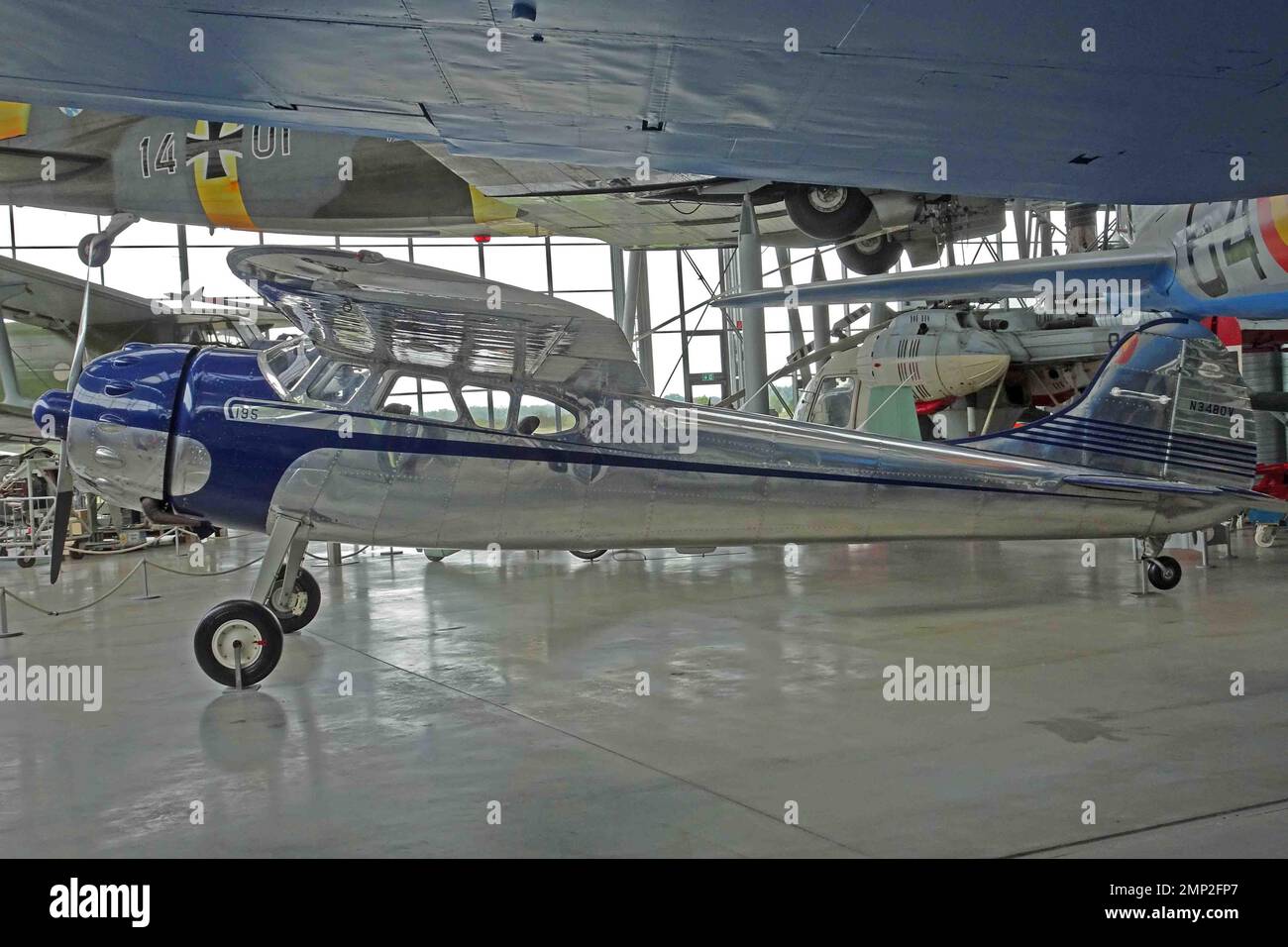 Germany, Bavaria, Schleissheim: N3480V Cessna 195 (c/n 7180) in ...