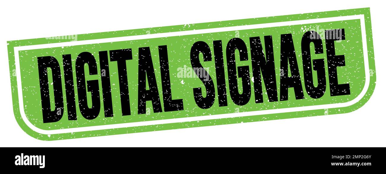 DIGITAL SIGNAGE text written on green-black grungy stamp sign Stock ...