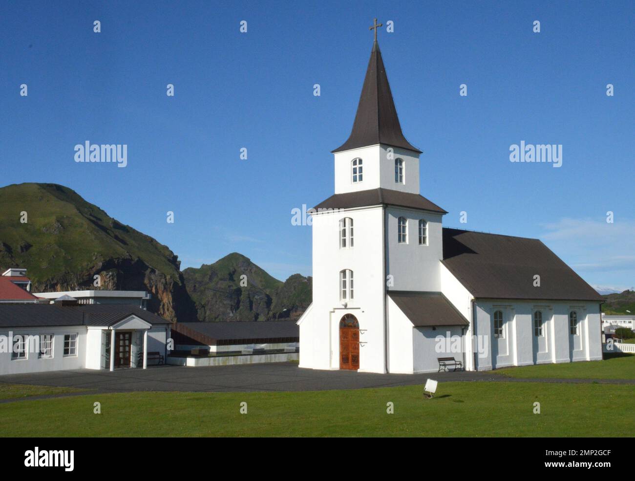 Iceland, Island of Heimaey: Landakirkja, the parish church Stock Photo ...