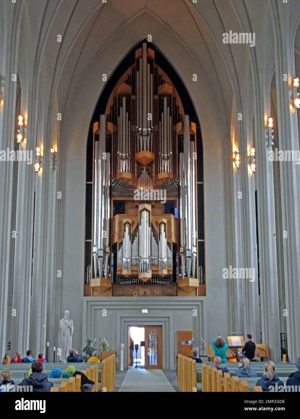 Iceland, Reykjavik: the impressive organ of the Hallgrimskirkja (church ...