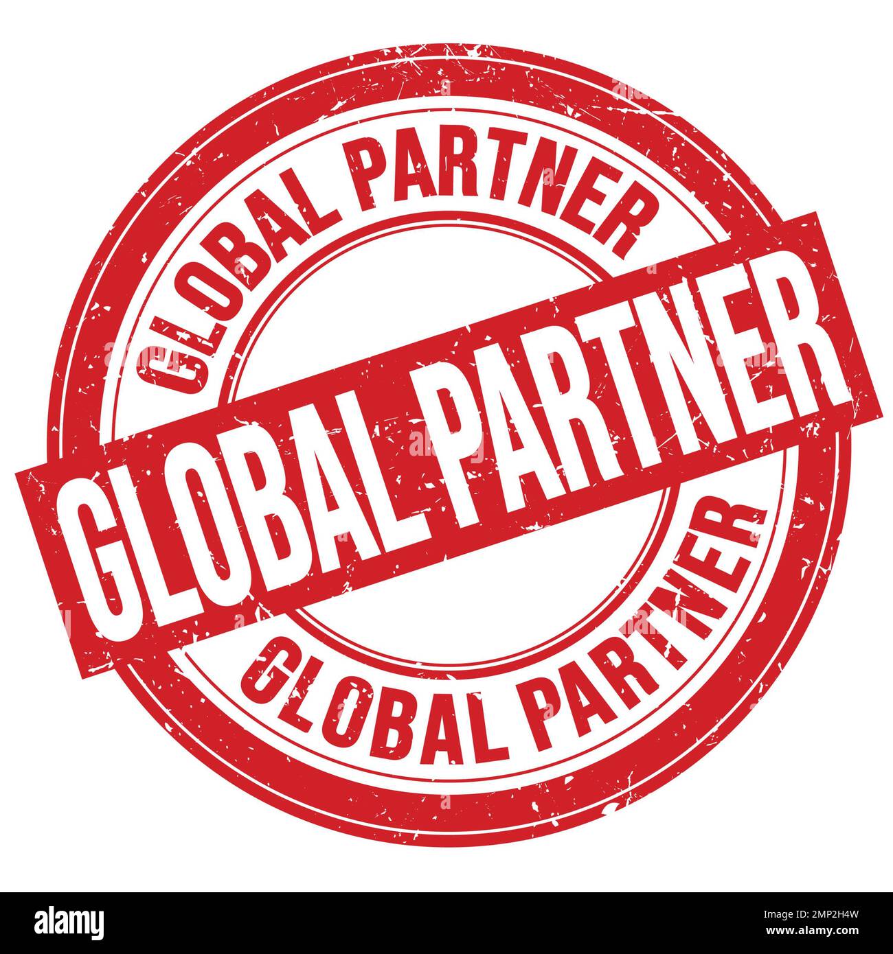 GLOBAL PARTNER text written on red round grungy stamp sign Stock Photo ...