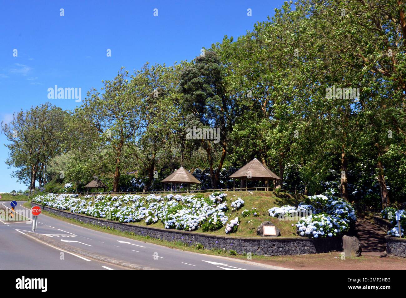 Portugal, Azores Islands, Sao Miguel, Mosteiros: picnic place with a ...