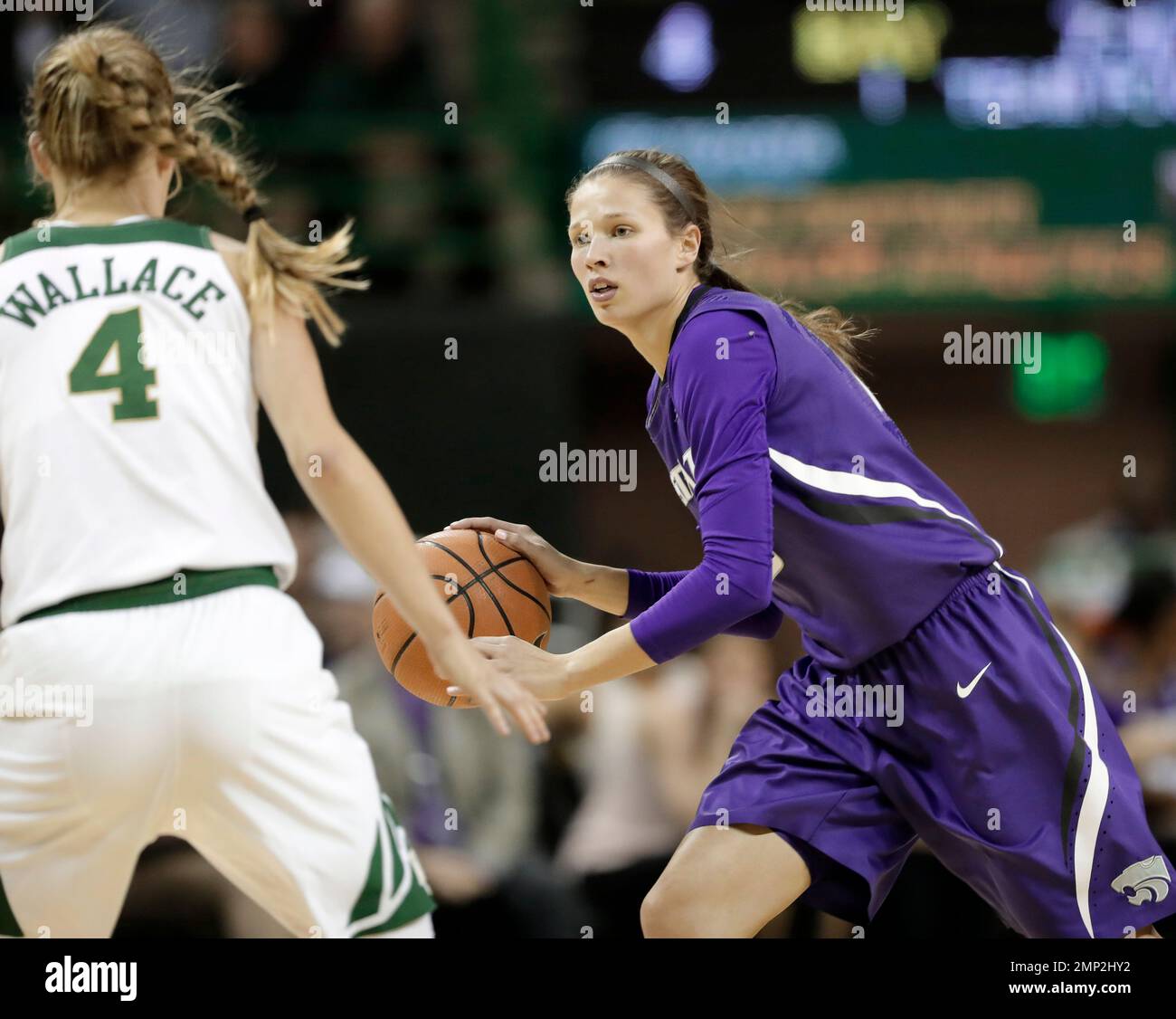 Baylor's Kristy Wallace (4) of Australia defends as Kansas State guard ...