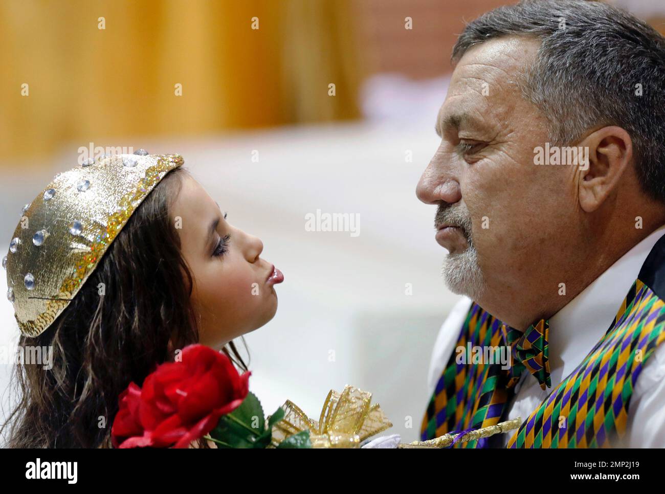 Annabella Stephens sits with her grandfather Larry Anthony before the ...