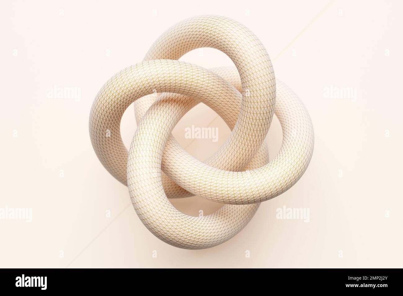 3D illustration of a white node. Fantastic shape .Simple geometric ...