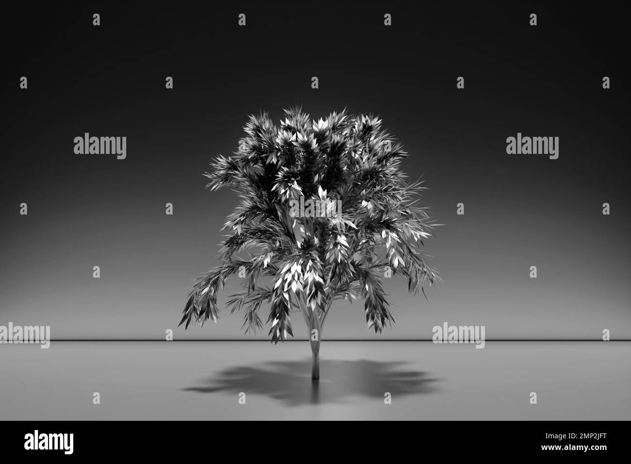 3d illustration of realistic silvr decorative tree isolated on ...